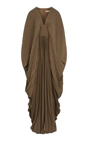 HEIRLOME Dana Pleated Satin Maxi Dress