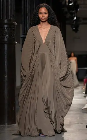 HEIRLOME Dana Pleated Satin Maxi Dress