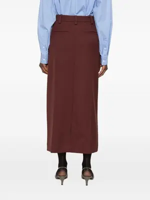 Brunello Cucinelli Wool Midi Skirt - Red