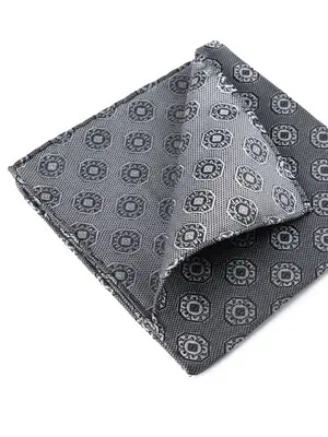 Brunello Cucinelli Printed Foulard Pocket Square By - Grey