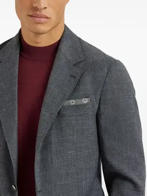 Brunello Cucinelli Printed Foulard Pocket Square By - Grey
