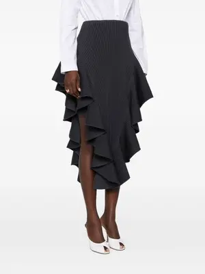 Alaïa Wool Volants Skirt - Grey