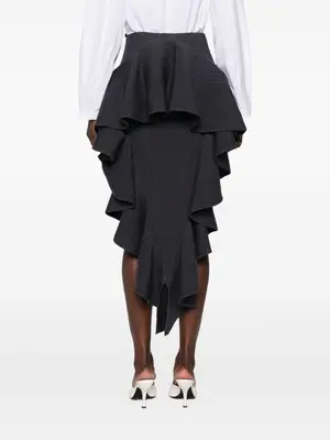 Alaïa Wool Volants Skirt - Grey