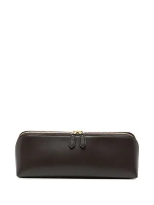 Alaïa Delta Leather Clutch - Brown