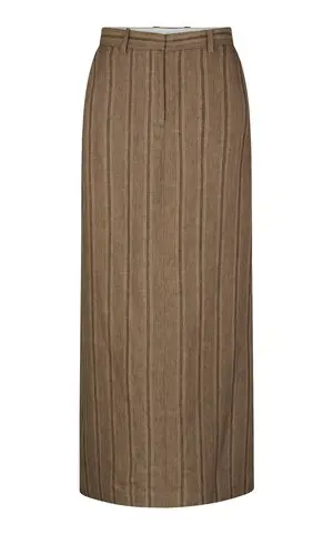 HEIRLOME Mali Striped Linen Maxi Skirt