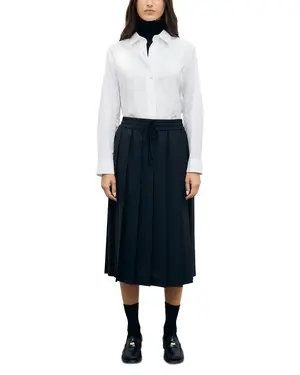Gerard Darel Tosca Pleated Pull On Midi Skirt