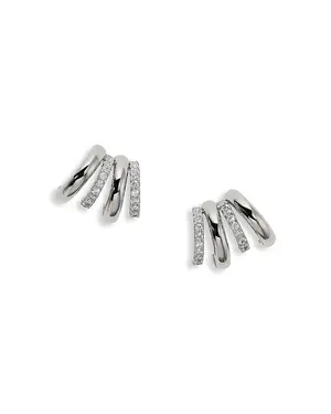 Nadri Muse Multi J Stud Earrings - Rhodium