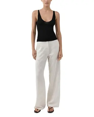 ST. AGNI Wool & Silk Jacquard Pants