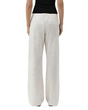 ST. AGNI Wool & Silk Jacquard Pants