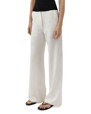 ST. AGNI Wool & Silk Jacquard Pants