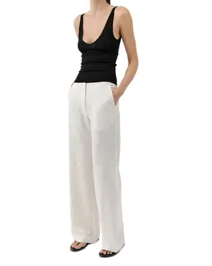 ST. AGNI Wool & Silk Jacquard Pants