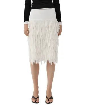ST. AGNI Fringe Midi Skirt