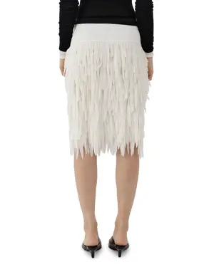 ST. AGNI Fringe Midi Skirt