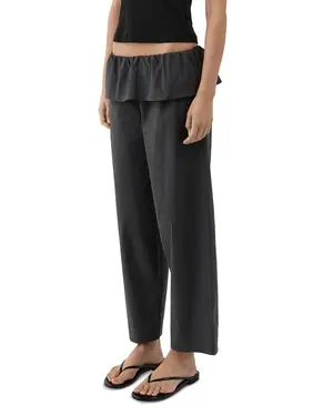 ST. AGNI Cotton Blend Peplum Pants