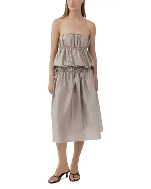ST. AGNI Taffeta Drawstring Skirt