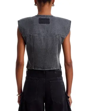 Ksubi Fate Slim Fit Denim Vest Top