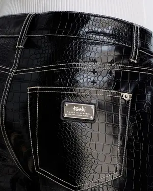 Ksubi Pinup Croc Embossed Patent Leather Pants
