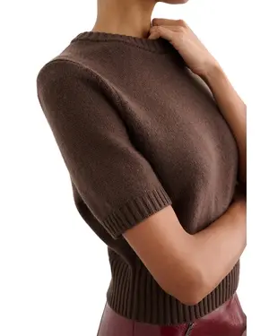 TOCCIN Elsie Wool & Cashmere Crewneck Sweater - Espresso