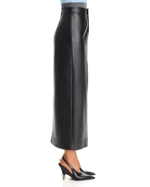 TOCCIN Meg Faux Leather Midi Skirt