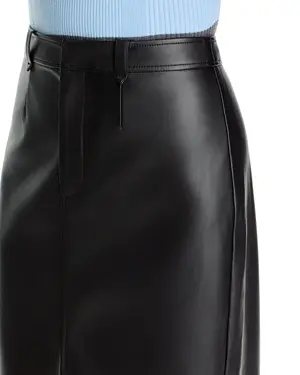 TOCCIN Meg Faux Leather Midi Skirt