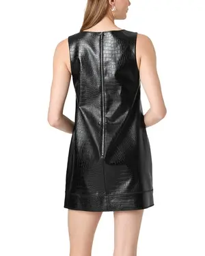 French Connection Faux Croc Square Neck Mini Dress