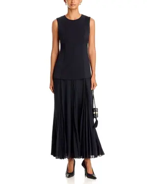 Hugo Boss Detulip Mixed Media Maxi Dress Exclusive