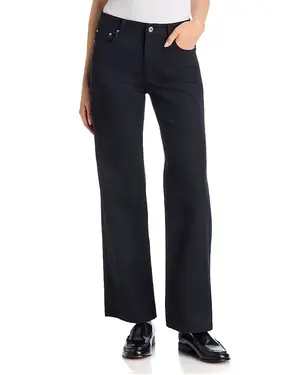 Theory High Rise Brushed Slim Straight Jeans Black