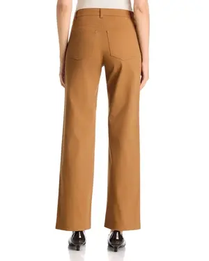 Theory High Rise Brushed Slim Straight Jeans - True Camel