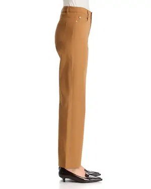 Theory High Rise Brushed Slim Straight Jeans - True Camel
