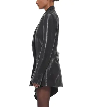 Helmut Lang Leather Sculptural Blazer