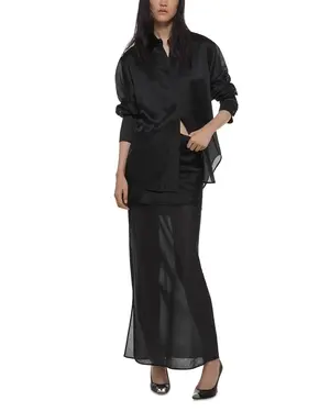 Helmut Lang Semi Sheer Panel Maxi Skirt