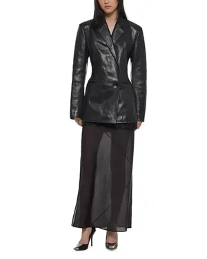 Helmut Lang Semi Sheer Panel Maxi Skirt