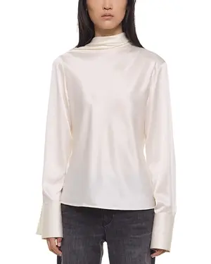 Helmut Lang Silk Asymmetric Scarf Top