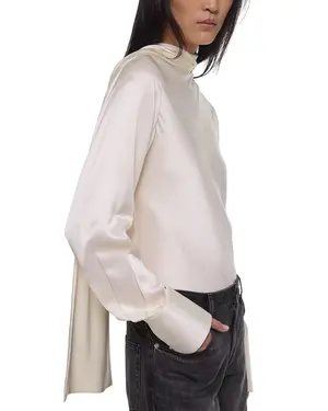 Helmut Lang Silk Asymmetric Scarf Top