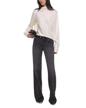 Helmut Lang Silk Asymmetric Scarf Top