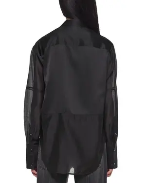 Helmut Lang Silk Semi Sheer Shirt
