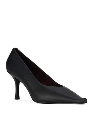 Jeffrey Campbell Leather Pointed Toe Stiletto Pumps - Black