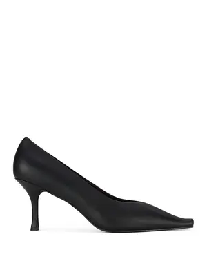 Jeffrey Campbell Leather Pointed Toe Stiletto Pumps - Black