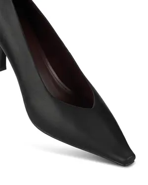 Jeffrey Campbell Leather Pointed Toe Stiletto Pumps - Black