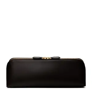 Alaïa Zip-top Clutch - Brown