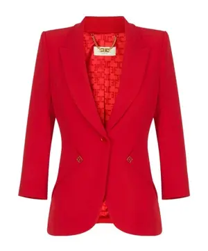 ELISABETTA FRANCHI Jacket Made Of Lightweight Crêpe Fabric And Satin