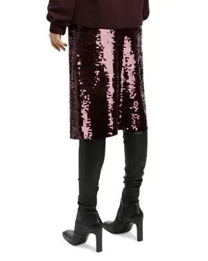 Derek Lam 10 Crosby Benjamin Paillette Midi Pencil Skirt