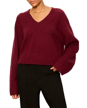 Sanctuary Vanna V Neck Sweater - Bordeaux