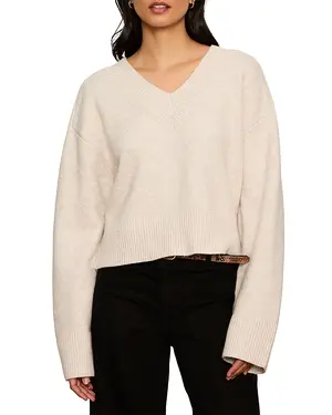 Sanctuary Vanna V Neck Sweater - Heather Hazelnut
