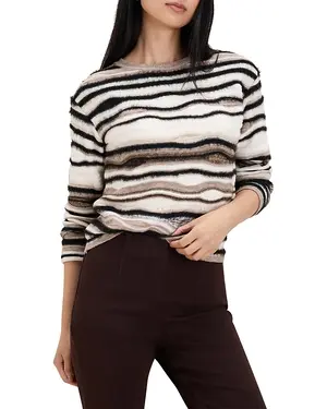 NIC+ZOE Odyssey Mix Drop Shoulder Sweater - Brown Multi