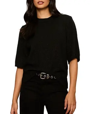 Sanctuary Perfect Sequin Short Sleeve Sweater - Black