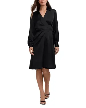 Foxcroft Valentina Seamed Wrap Dress - Black