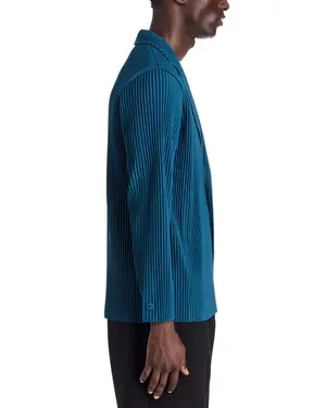 Issey Miyake Tailored Pleats Notch Lapel Cardigan Jacket