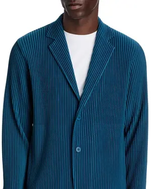 Issey Miyake Tailored Pleats Notch Lapel Cardigan Jacket