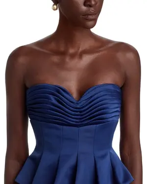 Theia Sydney Strapless Peplum Gown